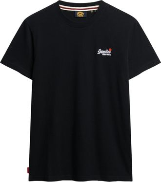 Superdry Herren Essential T-Shirt mit Stickerei Schwarz XXXL