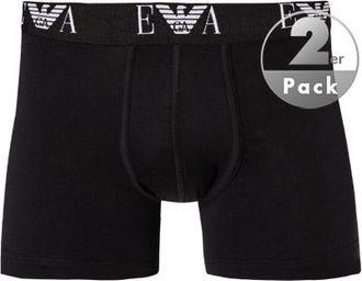 Emporio Armani Herren Trunks schwarz Baumwolle unifarben