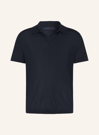 HUGO BOSS Strick-Poloshirt Niro Regular Fit blau