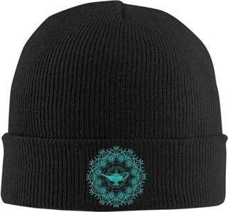 Generic Chapeau dHomme, Lampade dAladdin G&eacute;nie pour Adultes, Bonnets Mandala Mandala Bleu dr&ocirc;le, Casquettes dHiver Kpop Design Bonnets Thermiques &eacute;lastiques C