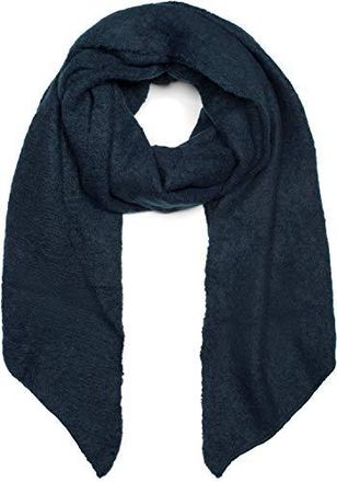 styleBREAKER &Eacute;charpe tiss&eacute;e douce unie pour femmes en forme asym&eacute;trique, ch&acirc;le dhiver chaud uni 01017118, Bleu fonc&eacute;