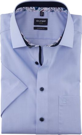 Olymp Herren Businesshemd Langarm Luxor,Einfarbig,modern fit,Global Kent,bleu 11,44