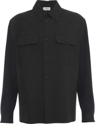 Paolo Pecora Homme, Vestes, Noir, Taille: M Camicia Tessuto