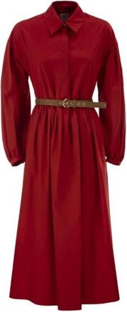 Max Mara Femme, Robes, Rouge, Taille: 36 FR Mstmarmo Cotton Shirt Dress