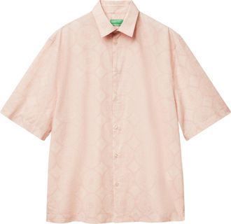 Benetton Herren Camicia 5ubmuq05p Hemd, Rosa, Medium