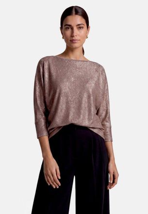 Zero Kurzarmshirt Damen im Glitzer-Look (1-tlg) Glitzer