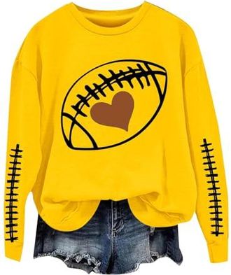 Generic Sweat-shirts pour femme - Imprim&eacute; graphique britannique - Haut surdimensionn&eacute; - Col rond - Manches longues - Automne - Hiver - D&eacute;contract&eacute; - Confortab