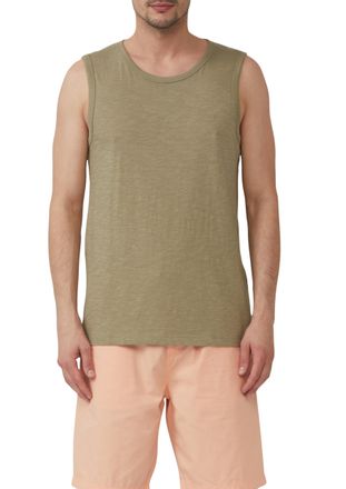 s.Oliver Baumwoll-Tanktop mit Flammgarnstruktur olivgr&uuml;n M