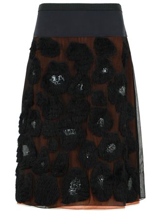 Marni Jupe Marni en soie m&eacute;lang&eacute;e noire