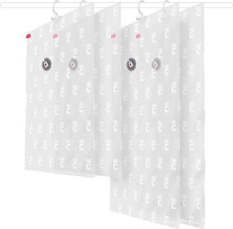 Compactor 4er-Set Vakuumbeutel zum Aufh&auml;ngen (2x M + 2x L) - Kleidung f&uuml;r Schrank und Garderobe komprimieren - Platzsparend - Schutz vor Staub und Feuchtigkeit