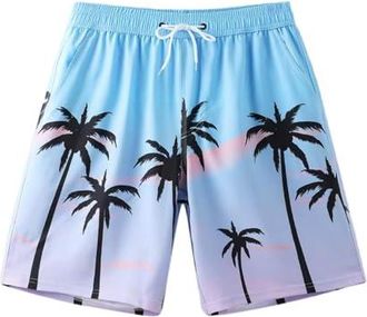 Generic HUIWDP Short de plage pour homme Style vacances Sport Cinq points Coupe ample Surf S&eacute;chage rapide avec doublure int&eacute;rieure, A2, XXL