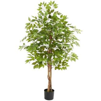TecTake Plante Artificielle Ficus Artificiel 160cm Fausse Plante Interieur Arbre Vert Arbre Artificiel Décoration Maison idéal pour Décoration Salon Chambre C