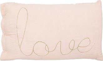 Atmosphera Atmosphera - Coussin rectangulaire Lili en Gaze de Coton 50x30cm Blanc