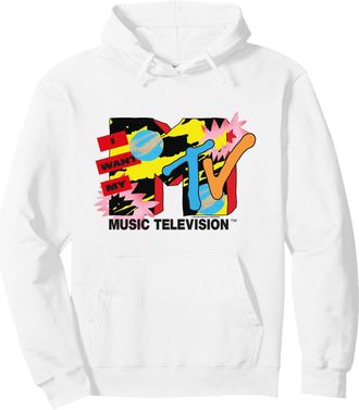 Giesswein I Want My MTV Retro 90s Music TV Logo Pullover Hoodie