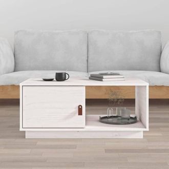 vidaXL Couchtisch Wei&szlig; 80x50x35,5 cm Massivholz Kiefer Vidaxl