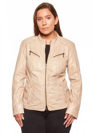Jilani Lederjacke Brina-2 JGR Jilani - Damen Lederjacke Oversize Lammnappa sand