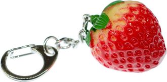 Miniblings Erdbeeren Schl&uuml;sselanh&auml;nger - Handmade Modeschmuck I Erdbeere Beere Strawberry Frucht Obst - Schl&uuml;sselring Anh&auml;nger