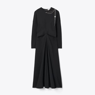 Tory Burch Verziertes Cr&ecirc;pekleid aus Satin