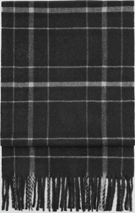 Mango &Eacute;charpe &agrave; carreaux &agrave; franges gris - Homme - Taille unique - MANGO MAN