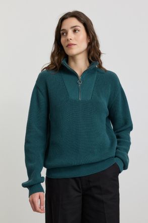 recolution Recolution Damen vegan Troyer Pullover Nigella Deep Lake Blue
