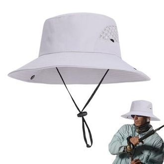 Generico UPF50+ Chapeau de soleil, pliable avec lani&egrave;re r&eacute;glable, pour jardin, plage, randonn&eacute;e, voyage, camping, gris clair (ral 7035), L