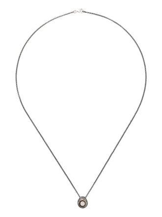 Rosa Maria collier &agrave; pendentif ovale - Noir