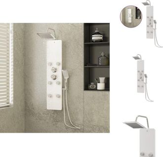 vidaXL Badewannen- & Duschd&uuml;sen - Living Duschpaneel Glas 25x47,5x130 cm Wei&szlig;