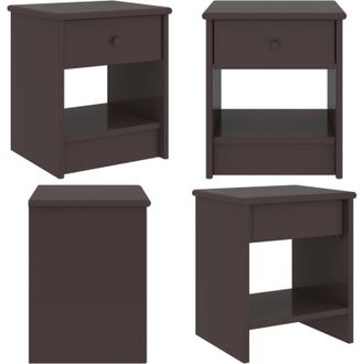 vidaXL Table de chevet Marron foncé 35x30x40 cm Bois de pin massif - Table De Chevet - Commode Nuit - Meubles Chambre - Bois Massif - Pin - Home & Living