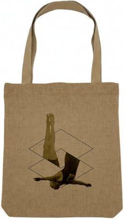 Fabulous Sac Shopping Tote Bag Aspect Lin - Plongeur Interdimensionnel Collage Art Surr&eacute;alisme 1920 - Sac de Courses Toile Epaisse 360g Beige Naturel Cabas Por