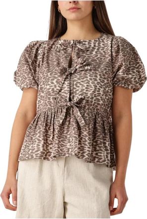 Notre-V Nv-Frederica LEO Bluse - - Blouses & Shirts - Damen - Braun - M