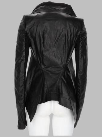 Rick Owens Lamb Leather Biker Jacket - Black