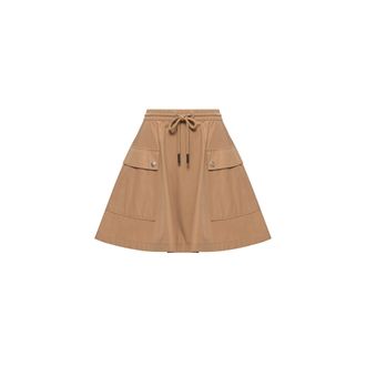 Moncler Moncler Cotton Blend A-line Mini Skirt, Women, Beige, Size: 38