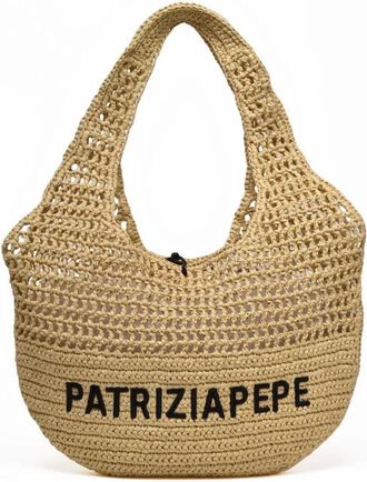 Patrizia Pepe Femme, Sacs, Beige, Taille: ONE Size Borsa a Spalla in Rafia