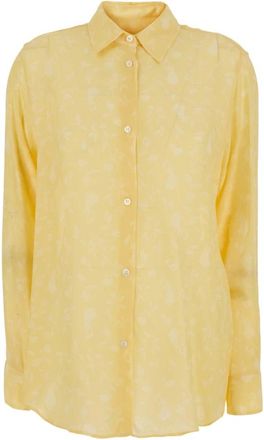 Mauro Grifoni Femme, Blouses et Chemises, Jaune, Taille: 38 FR Classic Collar Shirt