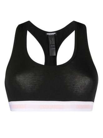 Dsquared2 Sport-BH mit Logo - Schwarz