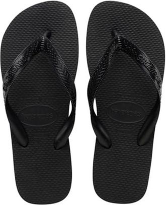 Havaianas Top, Tongs Confortables, Durables et Légères, Style Zori, avec Semelle Antidérapante, Adultes Unisexe, Noir, Taille 43/44 EU