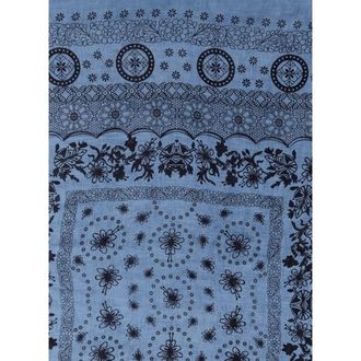 Saison 1865 Foulard imprim&eacute; fleuri &agrave; franges