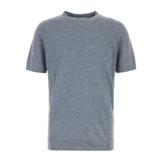 Brunello Cucinelli Homme, Pulls, Bleu, Taille: L Pull en m&eacute;lange de lin