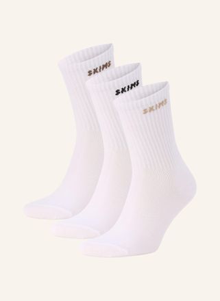 SKIMS Skims 3er-Pack Socken Ribbed Crew weiss