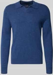 Christian Berg Strickpullover mit Polokragen und V-Ausschnitt