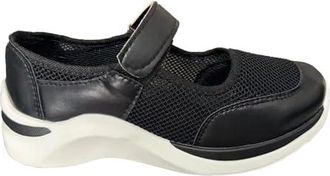 Generic Chaussures de marche Mary Jane en maille respirante pour femme, baskets compensées légères avec sangle réglable, antidérapantes, chaussures plates déc
