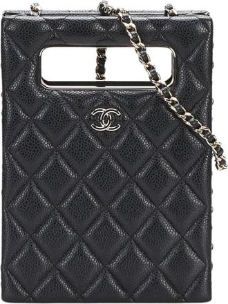 Chanel Sac matelass&eacute; rectangulaire en cuir caviar Pre-owned - Femme - Pre-owned - Noir - Taille: ONE Size