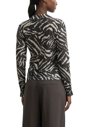 Comma Langarmshirt aus Mesh und mit grafischem Muster