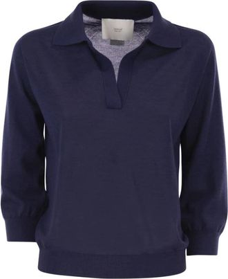 VANIS&Eacute; Femme, Pulls, Bleu, Taille: 42 FR Polo en Cachemire et Soie
