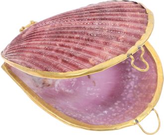 Lurrose Muschelförmige Schmuckschatulle aus Natürlicher Perlmutt Muschel Kleine Aufbewahrungsbox für Ringe und Ohrringe Dekoratives Ringetui Als Geschenk für 
