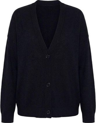 Miamoda Strickjacke Strickjacke Boxy Fit weiter Langarm