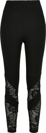 Urban Classics Damen Ladies Highwaist Lace Inset Leggings, Schwarz, 5XL EU