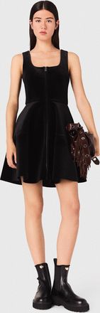 Maje Kurzes Samt-skaterkleid - Schwarz - Maje