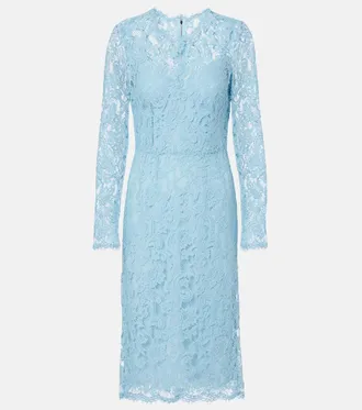 Dolce & Gabbana Robe de cocktail en coton m&eacute;lang&eacute; &agrave; dentelle