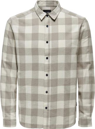 Only & Sons Kariertes Holzfäller Hemd Basic Langarm Flanellhemd Freizeit Karo Slim Fit Shirt Baumwolle ONSGUDMUND